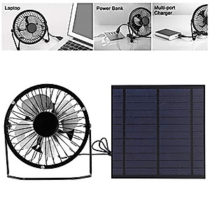 Solar Panel Solar Cell with Fan 5W, 6V PV System Solar Solar Panel for greenhouses, kennels, Trailers, RVs