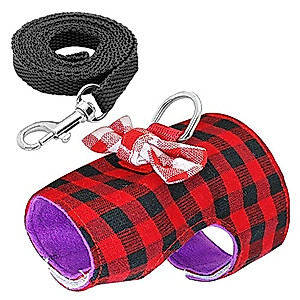 N/A Small Pet Rabbit Harness Vest and Leash Set for Ferret Guinea Pig Bunny Hamster Rabbits Puppy Kitten Bowknot Chest Strap Harness (Color : C, Size : Medium)