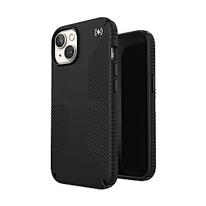Speck iPhone 14 & iPhone 13 Case - Drop Protection, Scratch Resistant, Dual Layer Slim Phone Case for 6.1 Inch iPhones 14 - Built for MagSafe - Presidio2 Grip - Black/Black/White