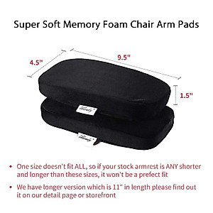 Aloudy Ergonomic Memory Foam Office Chair Armrest Pads, Comfy Gaming Chair Arm Rest Covers for Elbows and Forearms Pressure Relief(Set of 2)