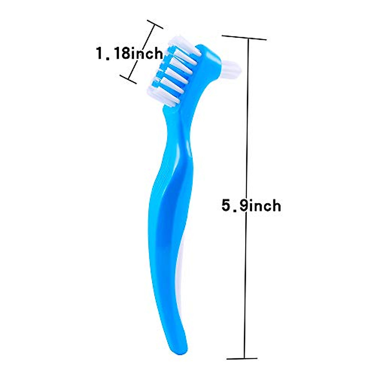 Denture Clean Toothbrush for Denture Care Tool w/Multi Layered Hard Bristles Dual Hard Bristle for False Teeth Superb Total Cleaning