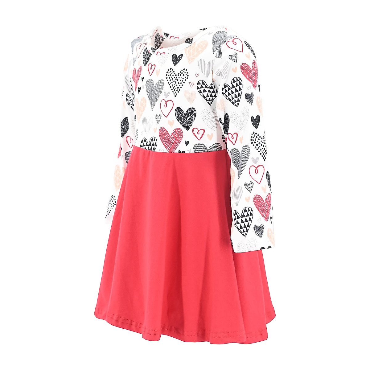 Unique Baby Girls Valentines Day Fashion Hearts Tutu Dress (8Y, Red)