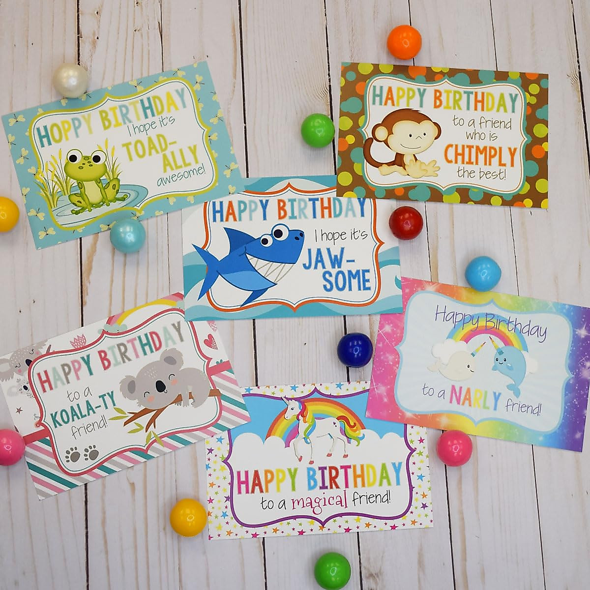 Funny Animal Puns Themed Happy Birthday From Teacher To Student Blank Postcards, 4"x6" Fill In Notecards (6 different designs) by AmandaCreation (30)