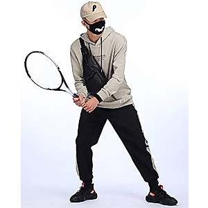 BULLCAPTAIN Cross body Bags for Men Leather Sling Bag Casual Daypacks Chest Bags Shoulder Bag Travel Hiking Backpacks (Black)