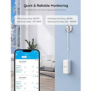 Govee Hygrometer Thermometer 3Pack H5100, Mini Bluetooth Temperature Humidity Sensor with APP Notification Alert, 2 Years Free Data Storage Export, 230 Feet Connecting Range