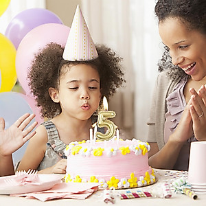 ZHIHUI Gold Number Birthday Candles Decorations, Gold Number 2 Candles Cake Topper, Balloon Shaped Golden Digital Candle Candles for Birthday Party Wedding Anniversary Celebration Supplies