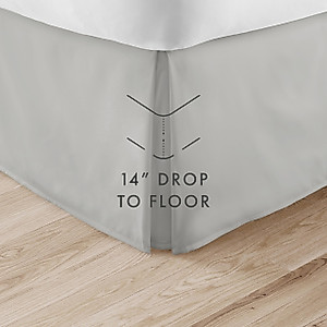 Linen Market Bed Skirt - Ultra Soft Microfiber - Easy Fit with 14 Inch Tailored Drop - Hotel Quality, Shrinkage & Fade Resistant - Bed Cover - Queen Bed Set - Bedroom Décor - (Light Gray)