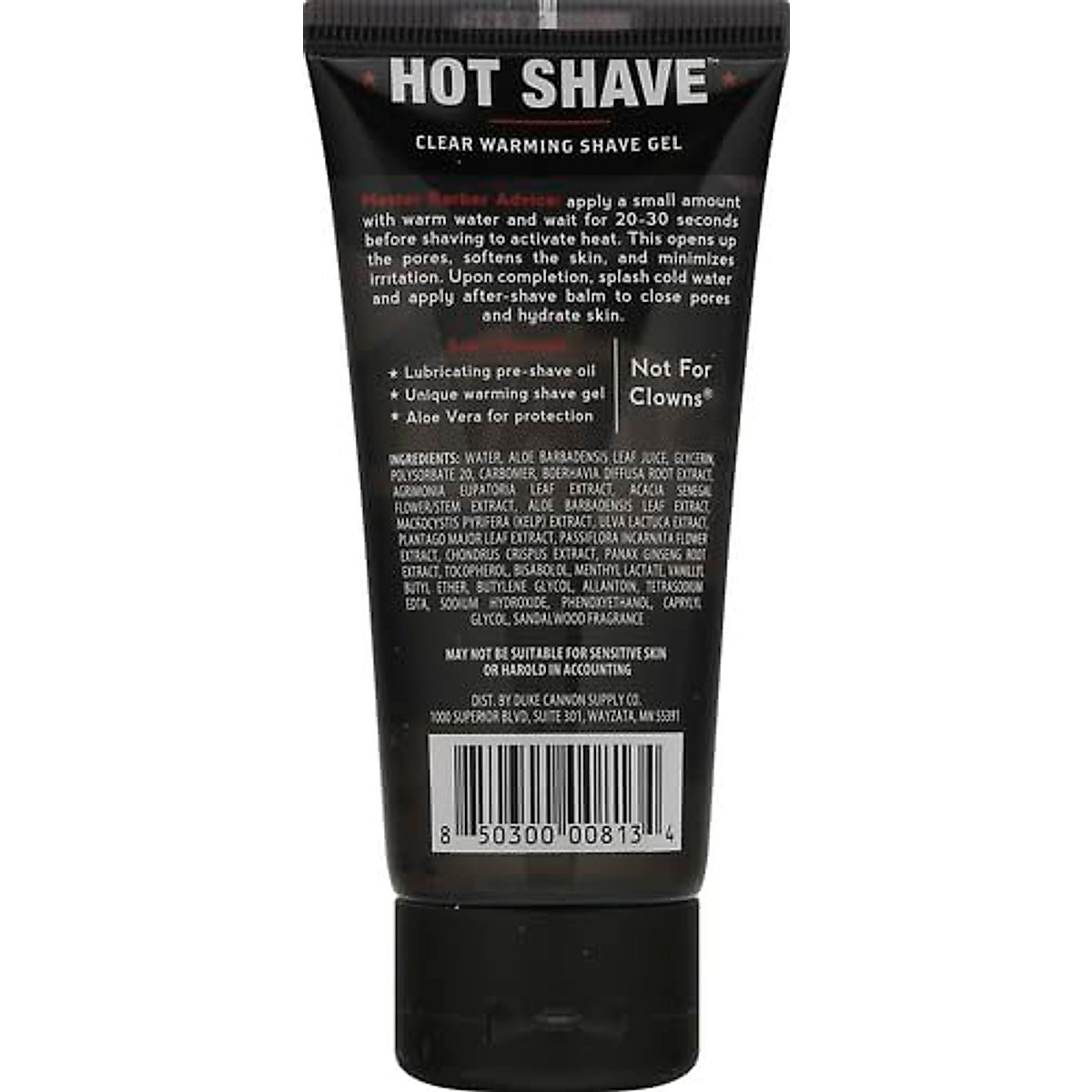 Duke Cannon Hot Shave - Clear Warming Shaving Gel, 2 fl. oz.