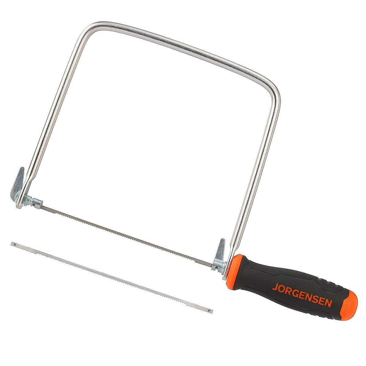 JORGENSEN Pro Coping Saw, Coping Frame and Extra 2pcs 6-1/2 Inch Replacement Blades Set for Woodworking, Plastic, Rubber, and Soft Metal Cutting