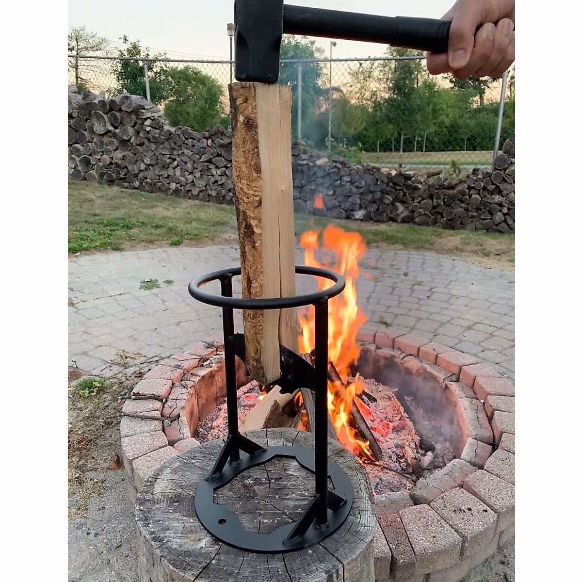 Blue Home XL Kindling Splitter — with 5.5 Lbs Sledge Hammer — Easy Portability — Manual Log Splitter (XL Kindling Splitter)