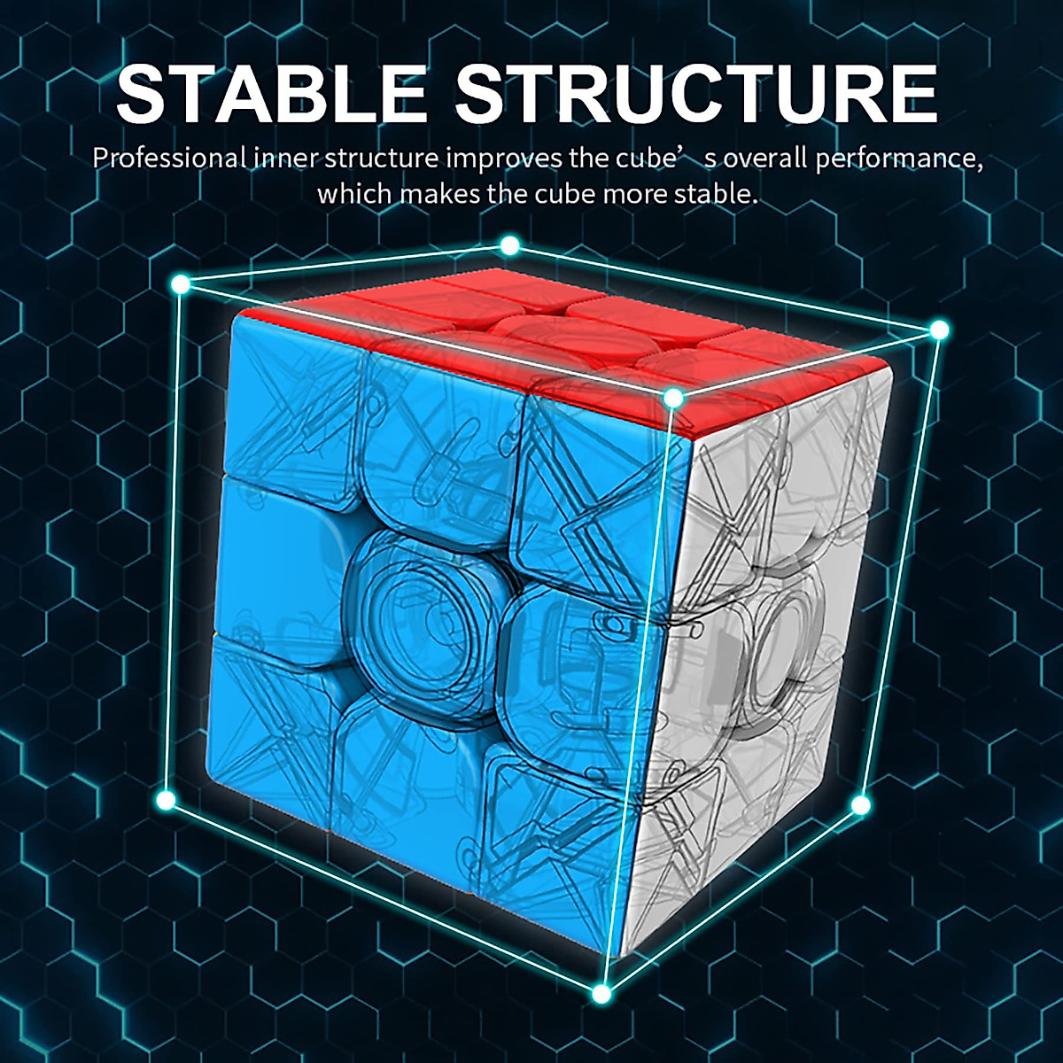 UUWEI 3x3x3 Speed Cube,Stickerless Magic Cube, Smooth Turning Puzzle Box with Anti-Sticky Design, The Most Educational Toy to Effectively Improve Your Child's Concentration and responsiveness