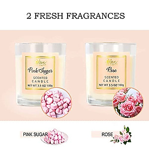 Scented Candles Gift Set-Aromatherapy Candles Set for Women Gifts, Natural Soy Wax 2x3.5Oz Portable Travel Tin Candles for Stress Relief and Home Scented, Gift for Women Birthday Gift