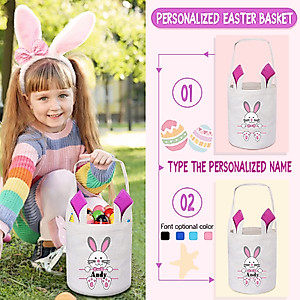 Personalized Easter Basket, Jocidea 1 Pack Customized Easter Baskets for Boys Gilrs Personalized Easter Gifts for Kids Easter Basket Stuffers - Easter Basket Toys for Kids Easter Baskets Bulk - Purple