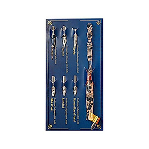 Y-QUARTER Luxury Fountain Pen Set - Retro Resin Manga Calligraphy Dip Pen Holder & 6 Nibs for Lettering Skiching Drawing - Perfect for Men and Women