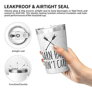 Barn Hair Don't Care Horse Lover Gift For Momen Men Girls 12oz Insulated Travel Coffee Mug Camping Stainless Steel Coffee Tumbler Reusable Coffee Cups with Lids Thermos for Hot and Cold Drink-V