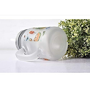 Mason Blank Sublimation Frosted Glass Jar Mugs 430ml with Glass Handles and Straw Drinking Heat Press Dye Thermal Transfer 2 pieces