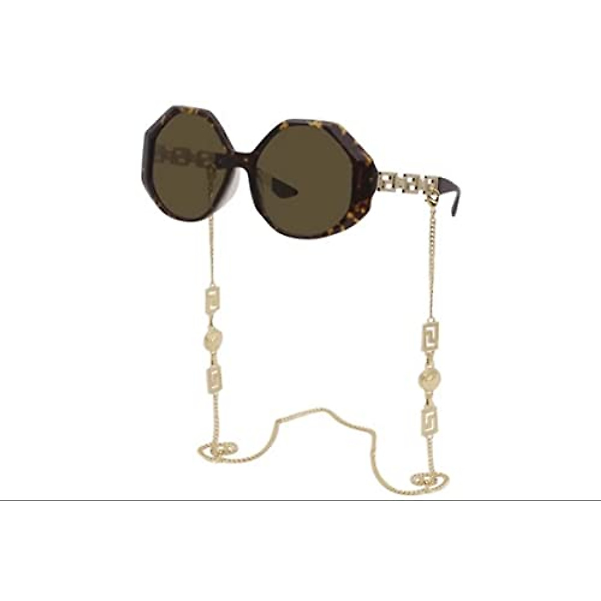 Versace Woman Sunglasses Havana Frame, Dark Brown Lenses, 59MM