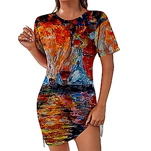 Women Dress Oversized Tshirt Dress for Women Be The Sun Not The Hotel Party Supplies Dress Winter Beach Clothes Winter Long Sleeve Dress for Women Dress for Shopping Mom Outfits