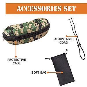 Polarized Camouflage Sport Fishing Sunglasses for Men and Women - Ideal, Blue, S