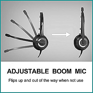 Polycom Phone Headset Noise Cancelling Mic RJ9 U10P Bottom Cable Compatible with Polycom VVX, Shoretel, Nortel (Avaya) Phones