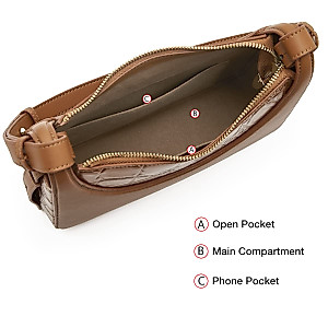 Cowhide Leather Crossbody Purses for Women Classic Clutch Shoulder Bags for Ladies Trendy Handbags Small Underarm Bag Purses