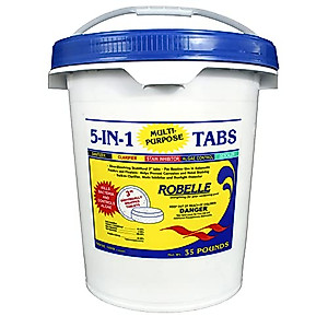 Robelle 1440M-K 5-in-1 3-Inch Multi-Purpose Swimming Pool Chlorine Tabs, 35-Pounds