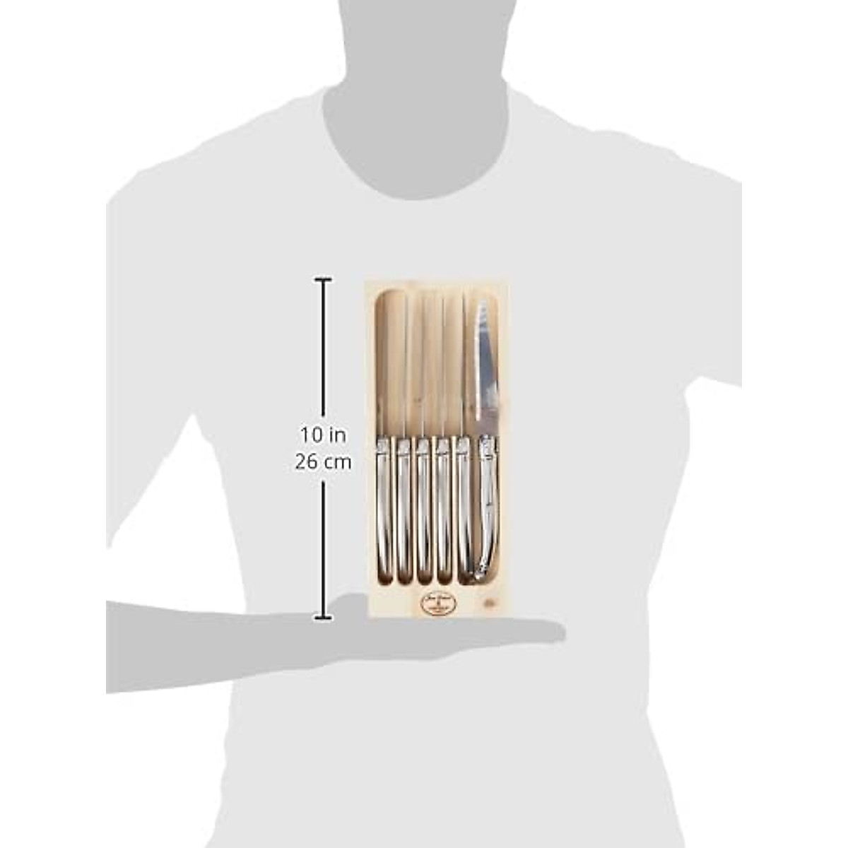 Jean Dubost Stainless Steel Handle Steak Knives 97600 Set of 6