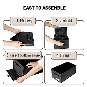 Augfox Set of 3 Tshirt Organizer - 9 Grid Large Size Drawer Organizer Clothes, Versatile Clothes Organizer for Jeans, Pants, Tshirts and More (Black, 17.7" L x 9.8" W x 7.1" H)