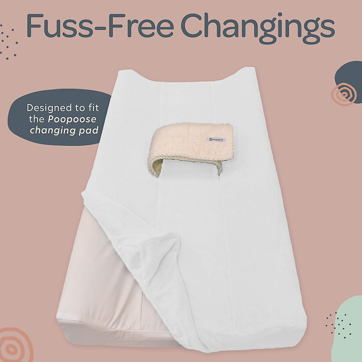 PooPoose Changing Pad Cover (Cloud White)