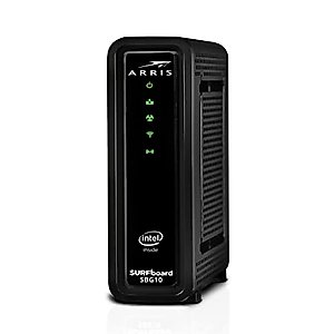 ARRIS SURFboard SBG10 DOCSIS 3.0 16 x 4 Gigabit Cable Modem & AC1600 Wi-Fi Router | Comcast Xfinity, Cox, Spectrum | Two 1 Gbps Ports | 400 Mbps Max Internet Speeds | SURFboard App | 2 Year Warranty
