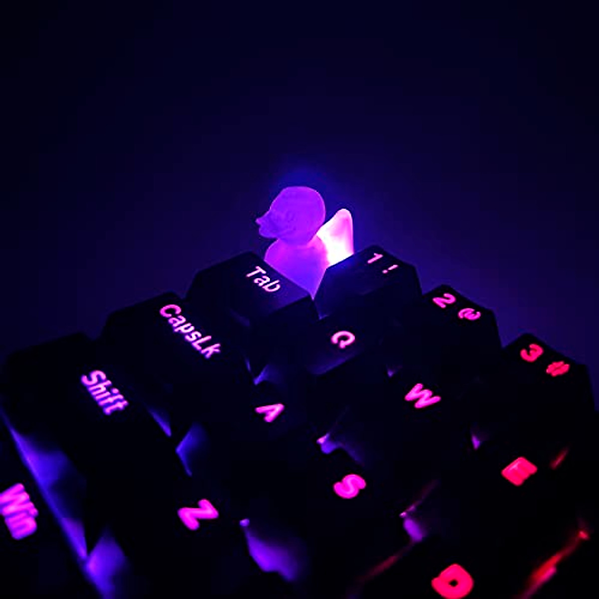 Custom Keycap for Mechanical Gaming Keyboard - Design Cute Duck Transparent- Artisan Cherry MX Made in Resin with Universal Compatibility - Unique Gift Idea