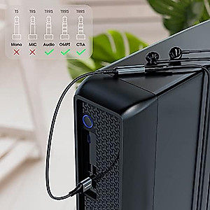 ZOOAUX USB to 3.5mm Jack Audio Adapter,External Sound Card USB-A to Audio Jack Adapter with Aux Stereo Converter Compatible with Headset,PC Windows,Laptop Mac,Desktops,Linux,PS4 PS5 and More (Grey)