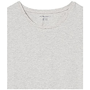 Amazon Essentials Women's Classic-Fit Short-Sleeve Crewneck T-Shirt, Pack of 2, Light Grey Heather/Light Pink, Large