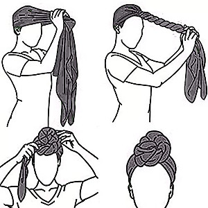 4 Packs Stretch Jersey Turban Heads Wrap African Head Wrap for Women Head Scarf Soft Headband Long Hair Scarf