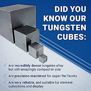 Kilo Tungsten and Magnesium Cube Set (1.5" W Cube and 3.255 Mg Cube)