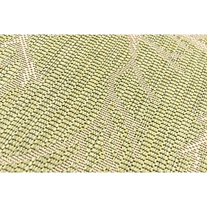 Unique Loom Collection Coastal, Branches, Botanical, Indoor and Outdoor Area Rug, 4 ft x 6 ft, Light Green/Beige