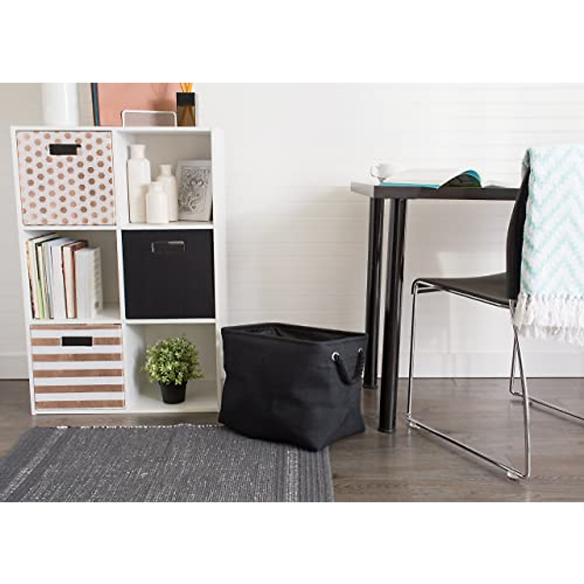 DII Variegated Recycled Yarn Modern Edge Stripe, 2x3', Gray