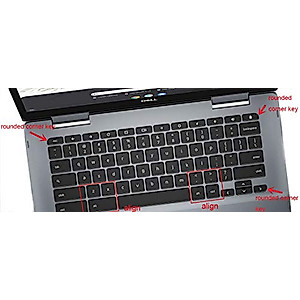 Keyboard Skin Compatible with 14" Dell Inspiron Chromebook 14 2-in-1 C7486 Touch-Screen (Not Compatible for 11.6" Dell Chromebook 3180 3189 3181 3120 5190 & Dell 13.3" Chromebook 3380) Ombre Mint