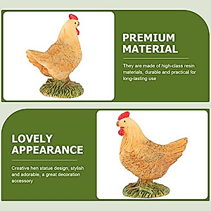 IMIKEYA Resin Hen Ornaments Lifelike Chicken Statues 3pcs Toy Chicken Ornaments Duck Resin Micro Scene Self Made Hen Figurines Chicken Figure Toy