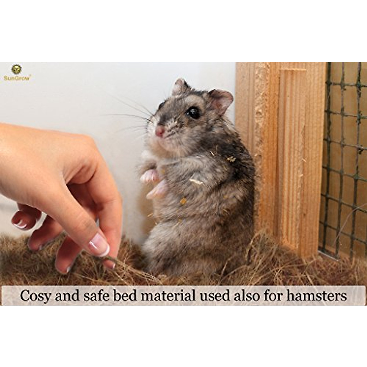 SunGrow Coconut Husk Fiber Bird Nesting Material for Mourning Dove, Straw Nest for Diamond Dove Bird House, Pet Bird Cage and Small Animals Bedding , Suitable For Hamster, Gerbils, Chinchillas, 3 oz