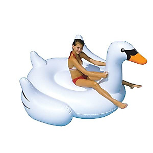 Swimline Giant Swan Inflatable Ride-On Swimming Pool Raft Float, White (6 Pack)