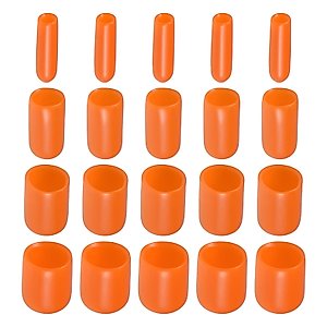 Rebower 40 Pack Screw Thread Protector Cover Rubber End Caps, [for Screw, Bolt, Rod End Cap] - 1/8 inch 1/4 inch 3/8 inch 1/2 inch Inner Dia/Orange