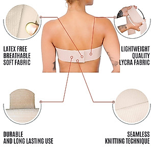 invera Breast Implant Stabilizer Band, Post Surgery Breast Augmentation and Reduction Strap, Chest Belt, Breast Support Bandage, One Size Fits All (Beige)