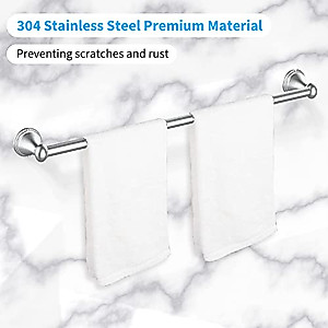 Newfun 24 Inch Brushed Nickel Towel Racks for Bathroom - 2PCS SUS304 Stainless Steel Bathroom Towel Holder Wall Mounted
