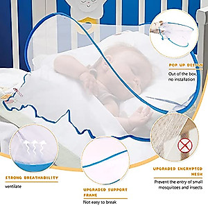 2 Pack Portable Mosquito Net Tent, Folding Mosquito Head Net, Pop Up Mosquito Tent Netting for Bedding Camping Traveling Patio (2 Pack, Large)