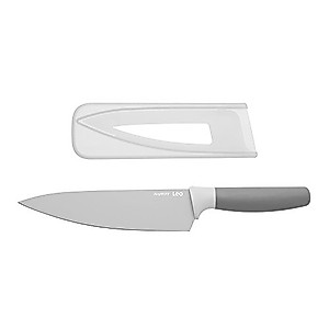 Berghoff Leo Ceramic Coated Non-Stick Chefs Knife with Soft Touch Handle, 19cm, Stainless Steel, Grey, 6.5 x 34 x 2.5 cm