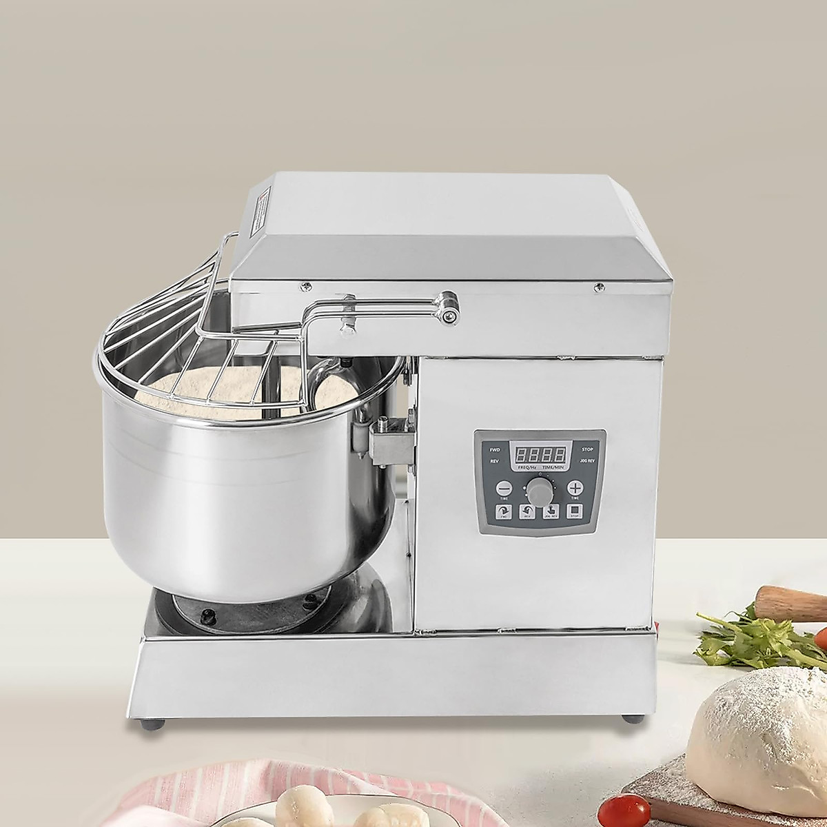 Surneis Commercial Stand Mixer Home Blender Spiral Stirring Bar Food Mixer 12QT 750W Stainless Steel Dual Rotating Dough Kneading Machine 2.6 Gallon Mixing Bucket for Bakery, Restaurant