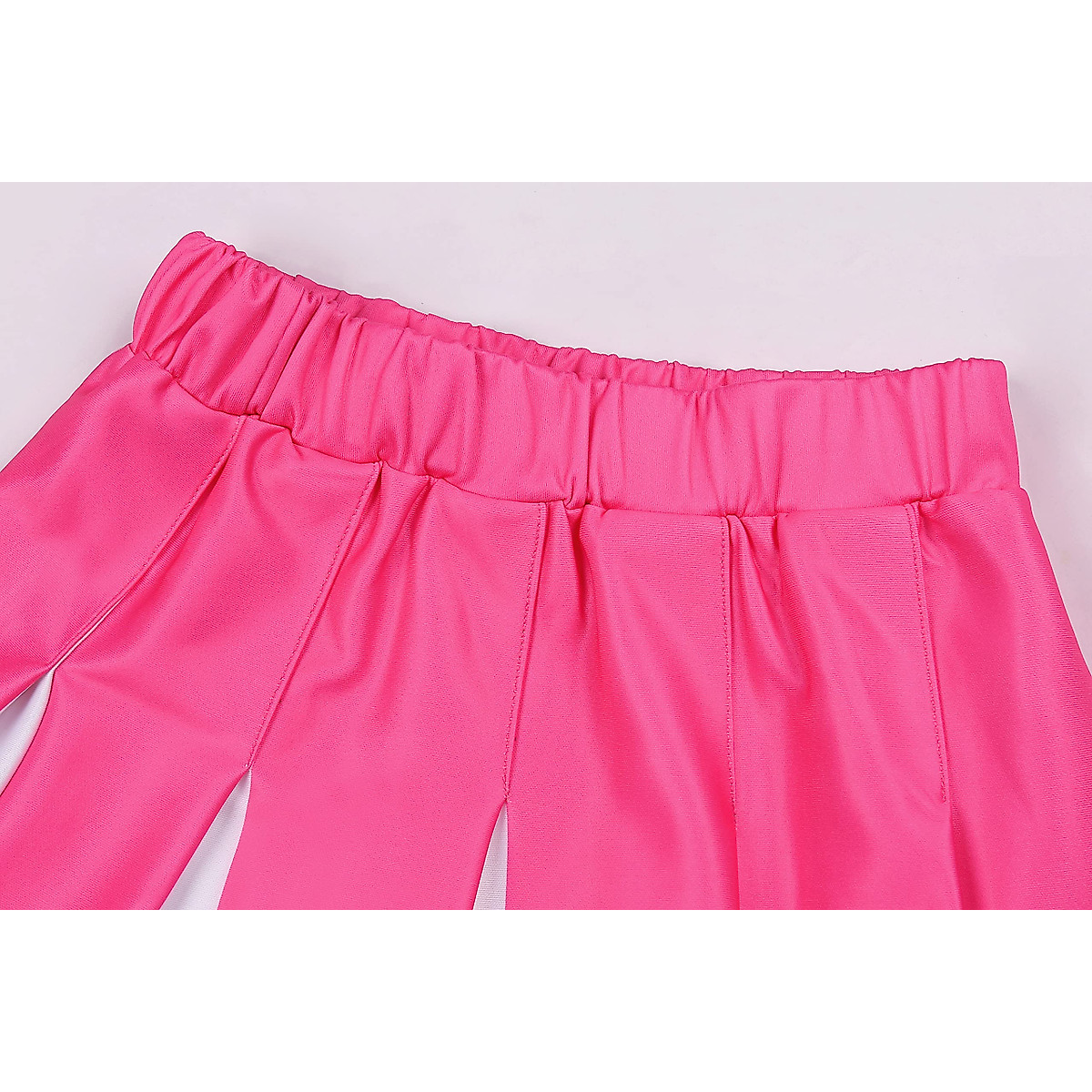 Gigoitly Cheerleading Costume for Girls Pink Cheerleader Outfit with Pom Poms for Girls’ Cheer Up Halloween Birthday Gifts