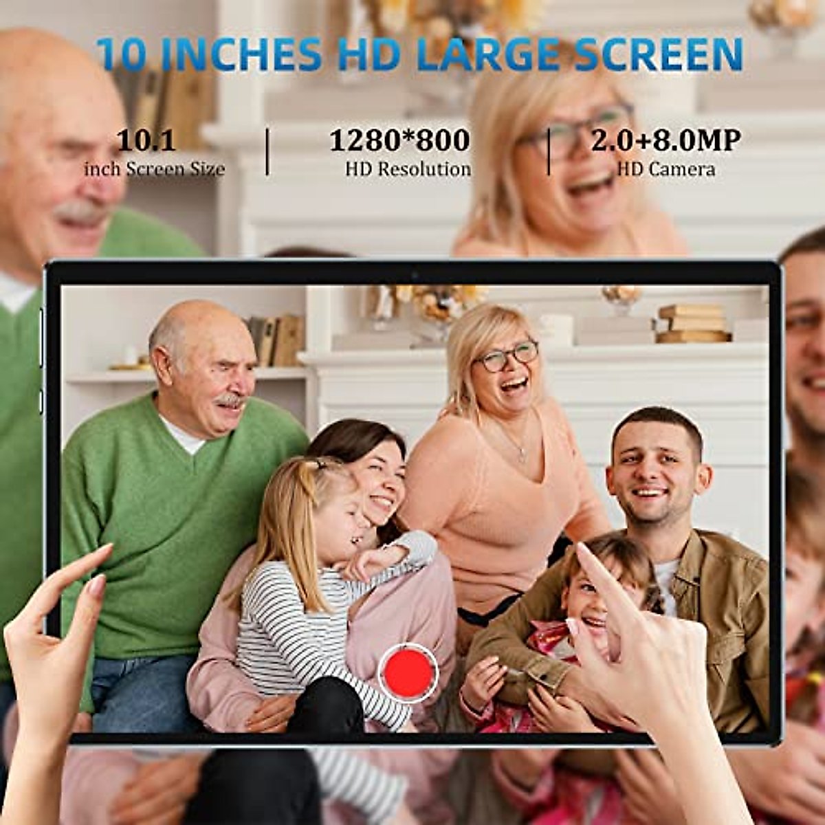 2 in 1 Tablet, 10 inch Android 11 Tablet with Keyboard 4GB+64GB+512GB Expandable Dual Camera, IPS Touch Screen Tablet Computer, WiFi, Bluetooth, Long Battery Life, Google Certified Tablet PC, Black
