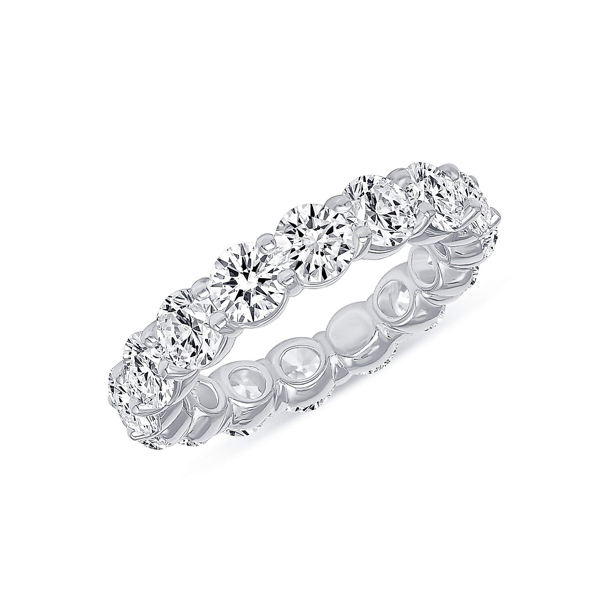 Elegant 10k White Gold 4.5 CT CZ Eternity Band (Size 11)